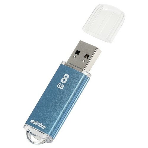 Флешка Smartbuy V-Cut, 8 Гб, USB2.0, чт до 25 Мб/с, зап до 15 Мб/с, синяя