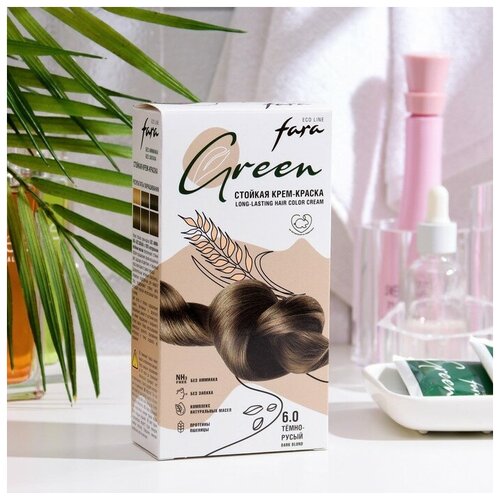 Fara Краска для волос FARA Eco Line Green 6.0 темно-русый, 125 г