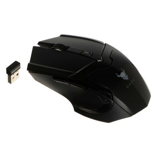 Мышь Smartbuy RUSH Dark, игровая, беспроводная, 1600 dpi, 2хААА, USB, подсветка, чёрная