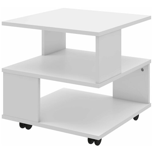 Журнальный столик, сервировочный стол Beneli алекс, квадратный, Белый, 49,5х49,5х48,3 см, 1 шт.