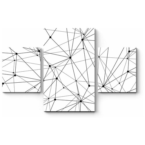 Модульная картина Точки и линии 80x52