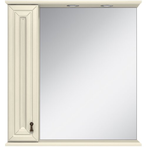 Зеркало-шкаф MIsty Лувр 85 слоновая кость, левый