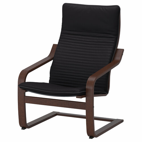 Кресло икеа поэнг, коричневый/ книса черный