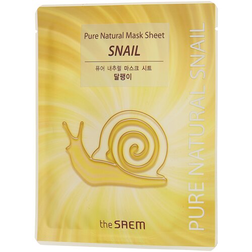 The Saem тканевая маска Pure Natural Mask Sheet Snail, 20 г, 20 мл