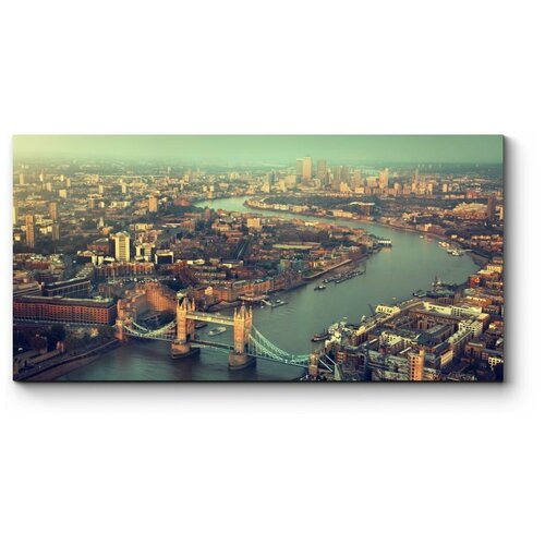 Модульная картина Величественная Темза с высоты птичьего полета, Лондон 120x60