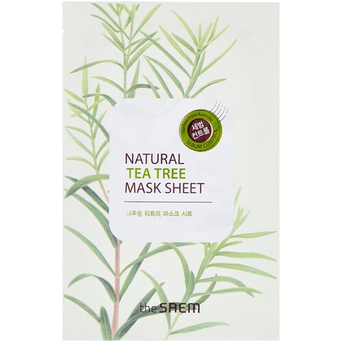 The Saem тканевая маска Natural Tea Tree, 21 г, 21 мл