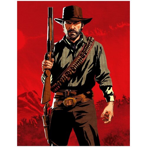 Постер / Плакат / Картина Red Dead Redemption. Артур с дробовиком 40х50 см в подарочном тубусе