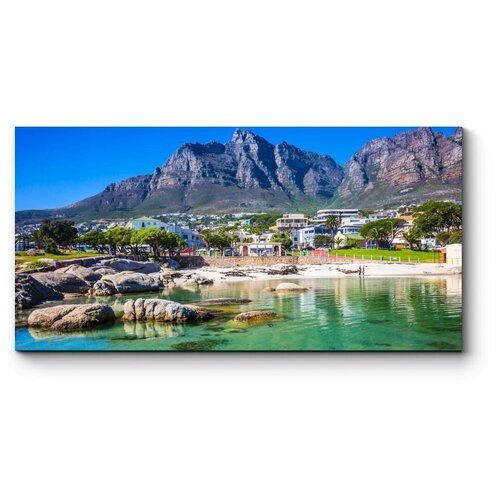 Модульная картина Райский пляж в горах, Кейптаун 40x20
