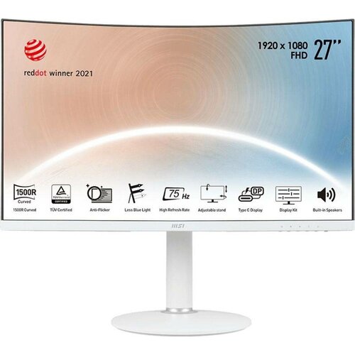 Монитор 27" MSI Modern MD271CPW, 1920х1080, 75 Гц, VA, белый (9s6-3pa6hh-027)