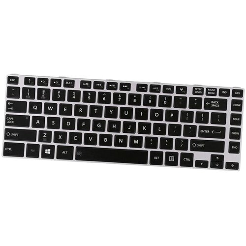Клавиатура для ноутбука Toshiba Satellite M40-A, M40T-A, M45-A, M45T-A черная рамка серая, подсветка