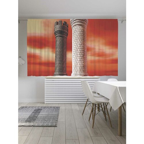 Классические шторы JoyArty "Каменная ладья", серия Oxford DeLux, 2 полотна 145x180 см