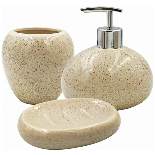 Набор для ванной комнаты / аксессуары для ванны/принадлежности для ванны/комплект для ванны BATH PLUS DESERTO (3 предмета) керамика
