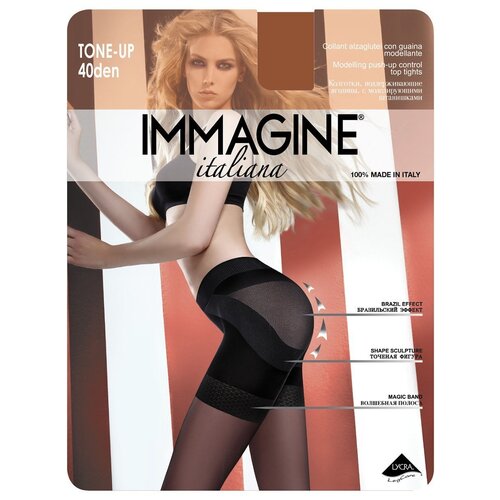 Колготки Immagine Tone Up, 40 den, размер 2, бежевый, коричневый