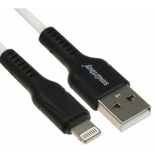 Кабель Smartbuy S21, Lightning - USB, 2.4 А, 1 м, зарядка + передача данных, белый