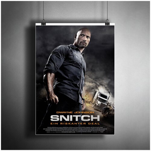 Постер плакат для интерьера "Фильм: Стукач. Актёр Дуэйн Джонсон. Snitch"/ Декор дома, офиса, комнаты A3 (297 x 420 мм)