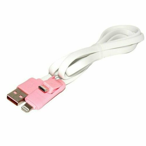 Универсальный кабель Lightning + Micro USB 2 в 1, Remax International RC-27t Data Cable, розовый