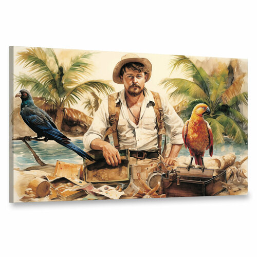 Интерьерная картина 100х60 "Моряк и его сокровище"