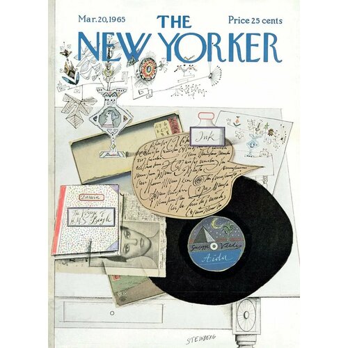 Плакат, постер the new yorker обложка. Нью йоркер на холсте, размер 60х84см