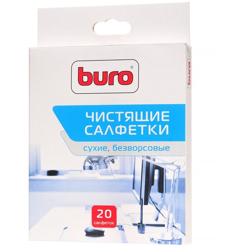 Buro BU-Udry влажные салфетки 20 шт. 25 мм  x 25 мм, белый