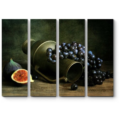 Модульная картина Манящая гроздь винограда 200x150