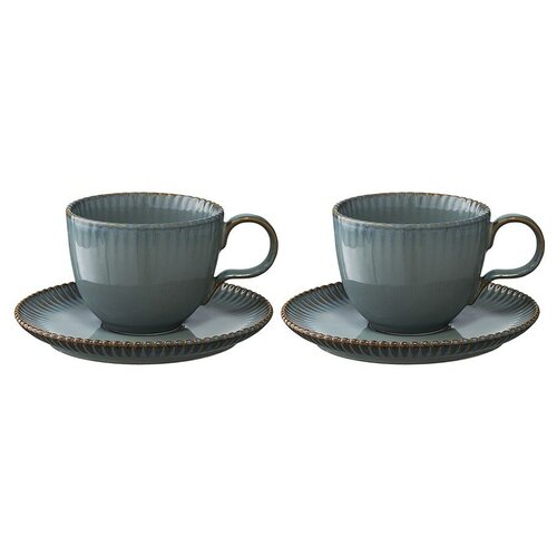Набор из 2-х чайных пар Tkano из коллекции Kitchen Spirit, 275 мл, темно-серый (TK22-TW_TC0001)