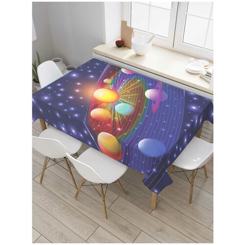 Скатерть прямоугольная JoyArty на кухонный стол "Краски солнечной системы" из оксфорда, 120x145 см