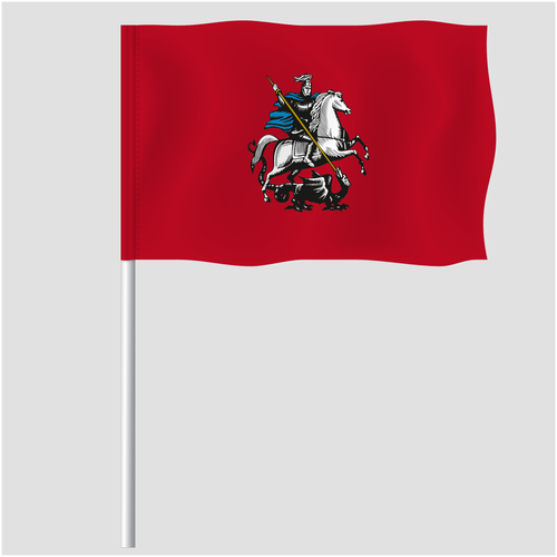 Флаг (флажок) Москвы на палочке / 24x36 см. / 2 штуки