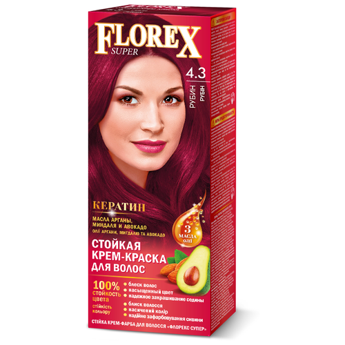 Florex Florex Super стойкая крем-краска, 4.3 рубин