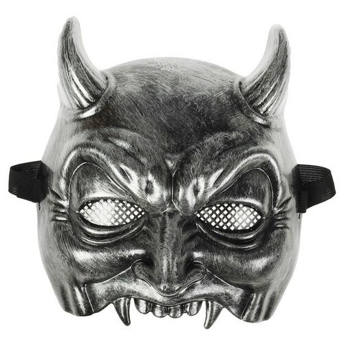 Карнавальная маска "Чёрт", цвет серебряный