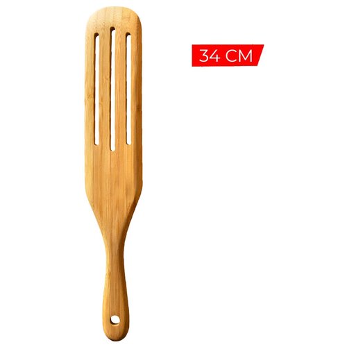 Лопатка бамбуковая с перфорацией, Kitchen Muse KM-BBG-34. Лопатка деревянная кухонная, ложка для мультиварки