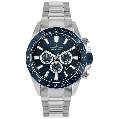 Наручные часы JACQUES LEMANS Sport 1-2140F, серебряный, синий