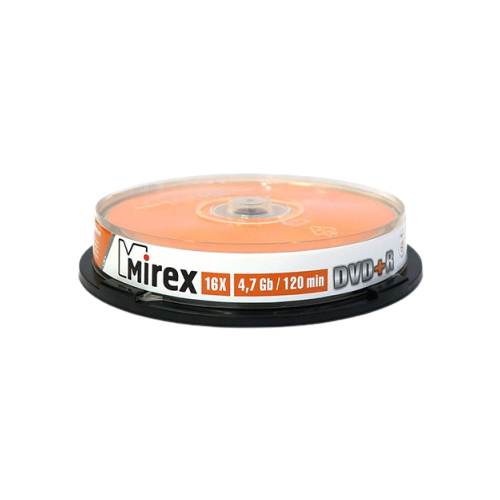 Диск DVD+RMirex4.7Gb 16x, 10 шт.