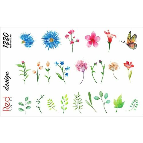 Слайдер-дизайн Red Nails №1220 - Весенние цветы