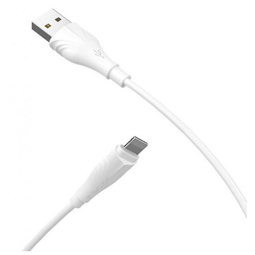 Кабель USB - 8 pin Borofone BX18 Optimal, 1.0м, круглый, 2.4A, силикон, цвет: белый