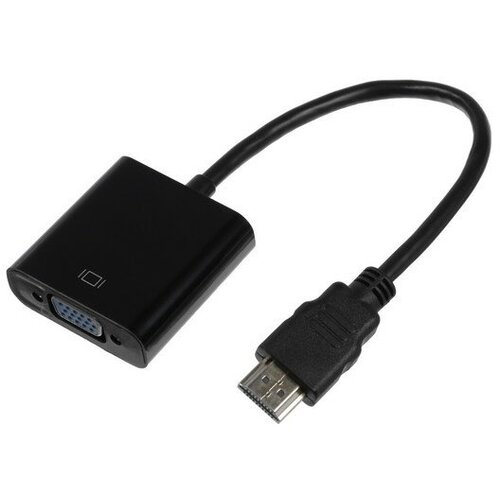 Переходник LuazON PL-001, HDMI-VGA, провод 0.2 м, чёрный