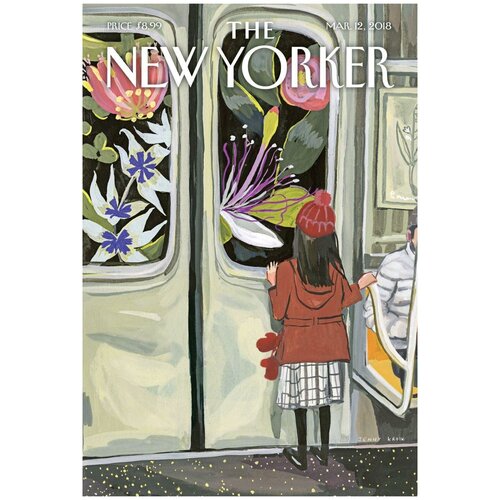 Постер / Плакат / Картина Обложки New Yorker - Следующая остановка Весна 50х70 см в раме