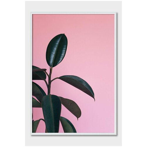 Постер для интерьера Postermarkt, 30х40 см в белой рамке, Розовый #48