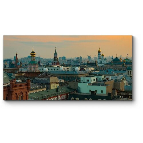 Модульная картина Закат над Москвой 160x80