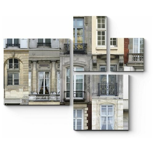 Модульная картина Парижские окна92x77