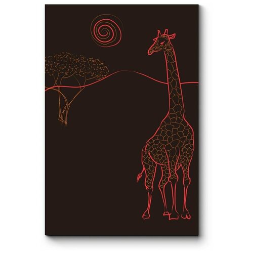 Модульная картина Силуэт жирафа 20x30