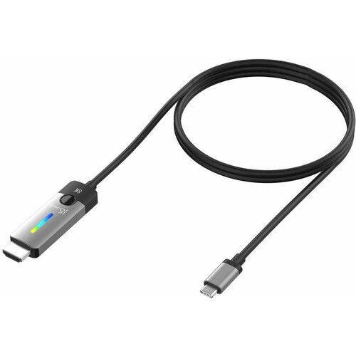 Кабель-адаптер j5create USB-C HDMI 2.1 (1,8 м, 8K 60 Гц | 4K 144 Гц) (JCC157) (Серый космос|Чёрный | Space Gray|Black)