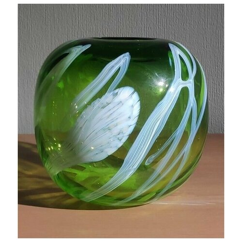Декоративная ваза для цветов "Шар" зеленый