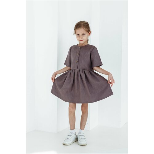 Школьное платье Kinfolk Clothes, размер 98, фиолетовый, серый
