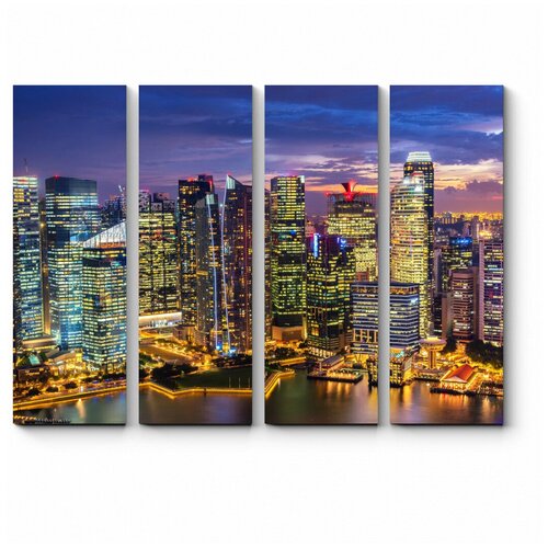 Модульная картина Чудесный закат в сердце Сингапура 70x53
