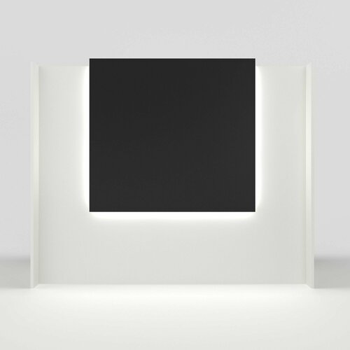 Ресепшн белый Квадрат чёрный 1500х1200х600 / Подсветка RGB Premium