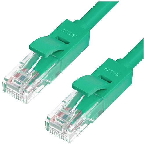 Патч-корд UTP cat.5e 1 Гбит/с RJ45 LAN CCA компьютерный кабель для интернета (GCR-LNC500) зеленый 1.0м