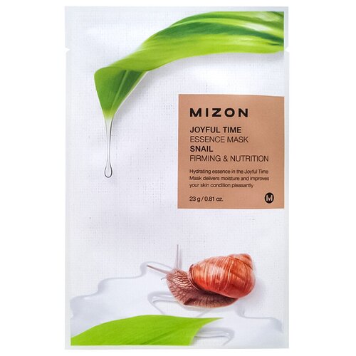 MIZON Маска тканевая с экстрактом улиточного муцина. Joyful time essence mask snail, 23 гр.