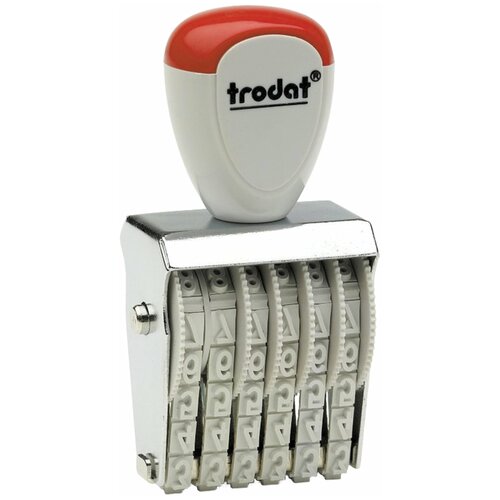 Нумератор ручной ленточный, комплект 5 шт, 6 разрядов, оттиск 27х4 мм, TRODAT 1556, 54886