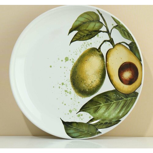 Тарелка керамическая "Авокадо"белая, 22.5 см, цвет белый