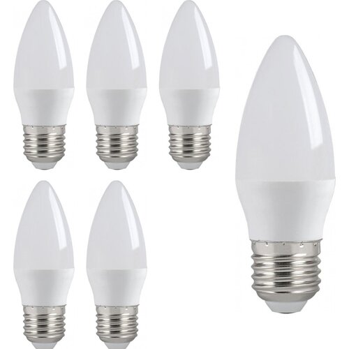 Светодиодная лампа IEK Eco 7W эквивалент 60W 3000K 630Лм E27 свеча (комплект из 5 шт.)